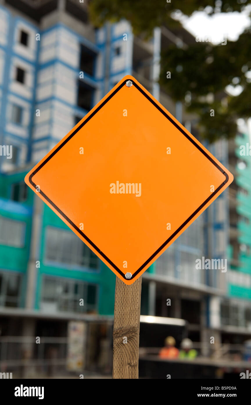 blank square orange traffic sign Stock Photo - Alamy