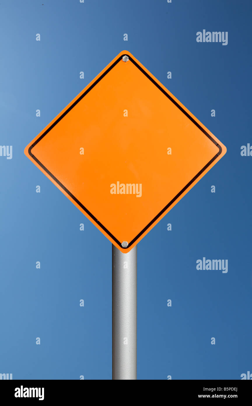 blank work zone sign Stock Photo - Alamy