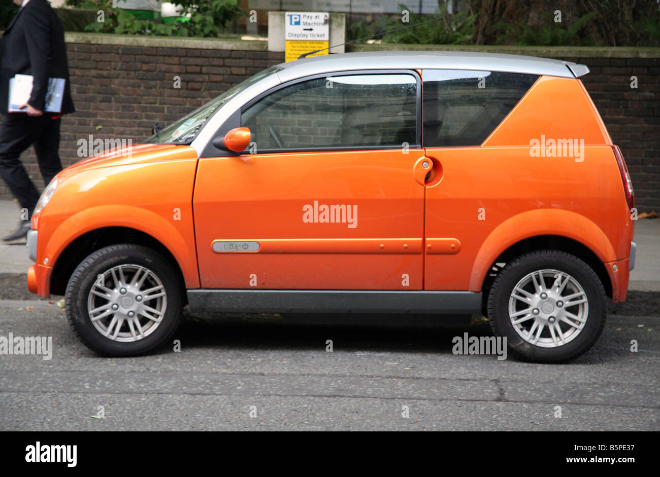 Nice Mega City electric car parked in London street Stock Photo - Alamy