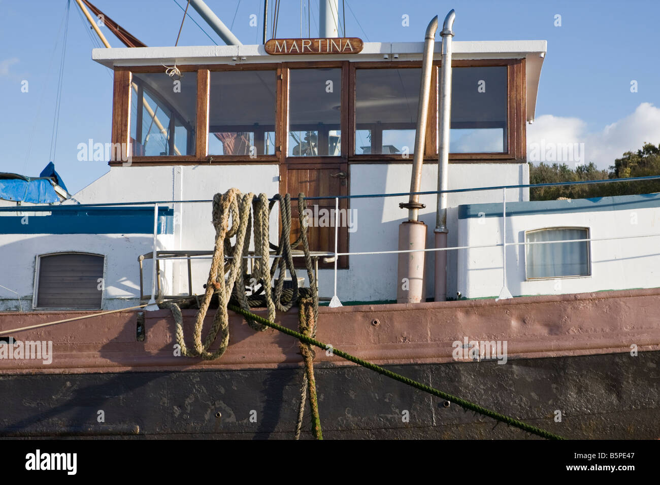 The Houseboat Martina Pin Mill Chelmondiston Suffolk Stock Photo - Alamy