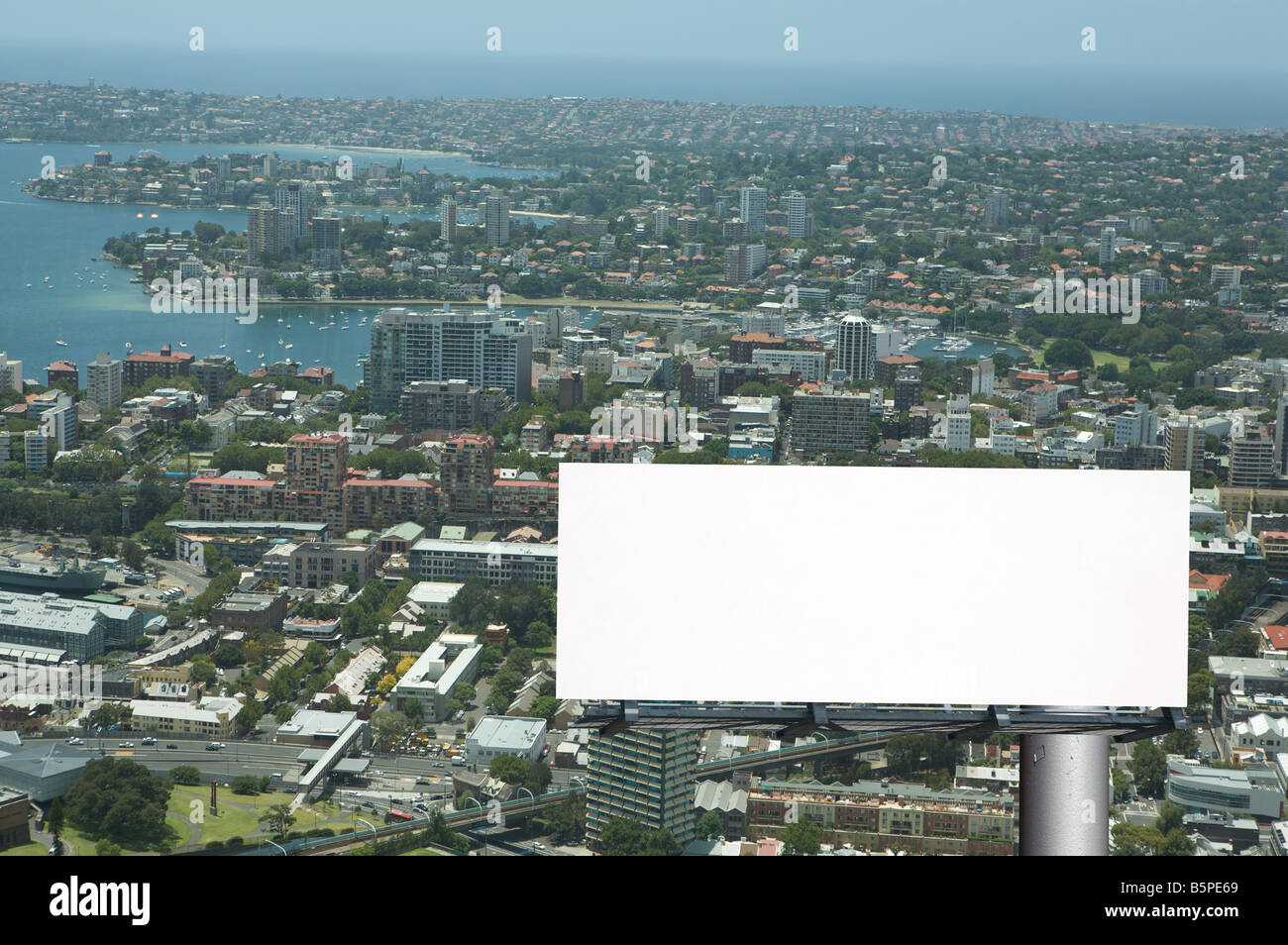 blank large white billboard outdoor, aerial view Stock Photo - Alamy