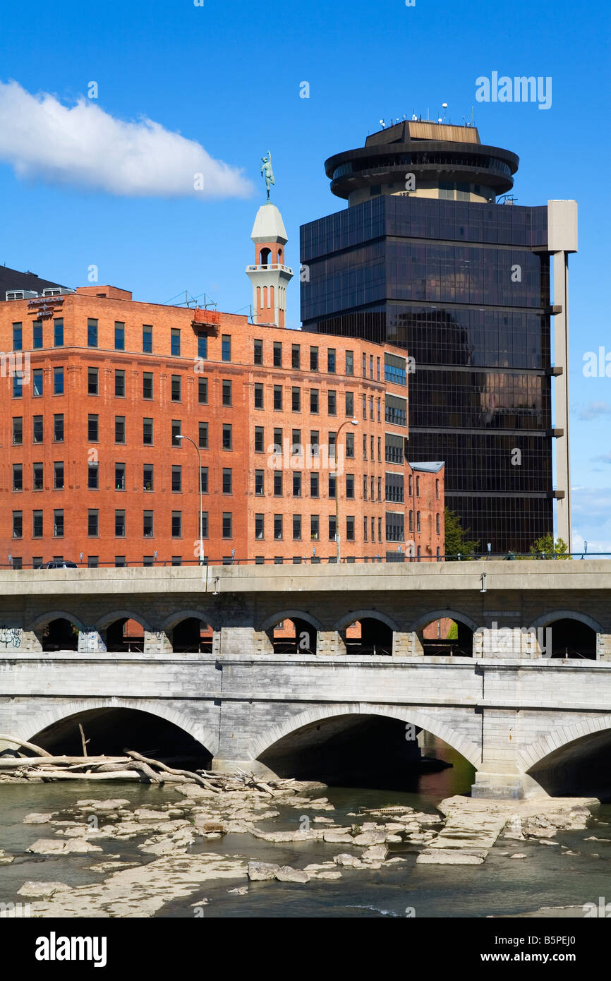 Main Street Bridge Genesee River Rochester New York State USA Stock ...
