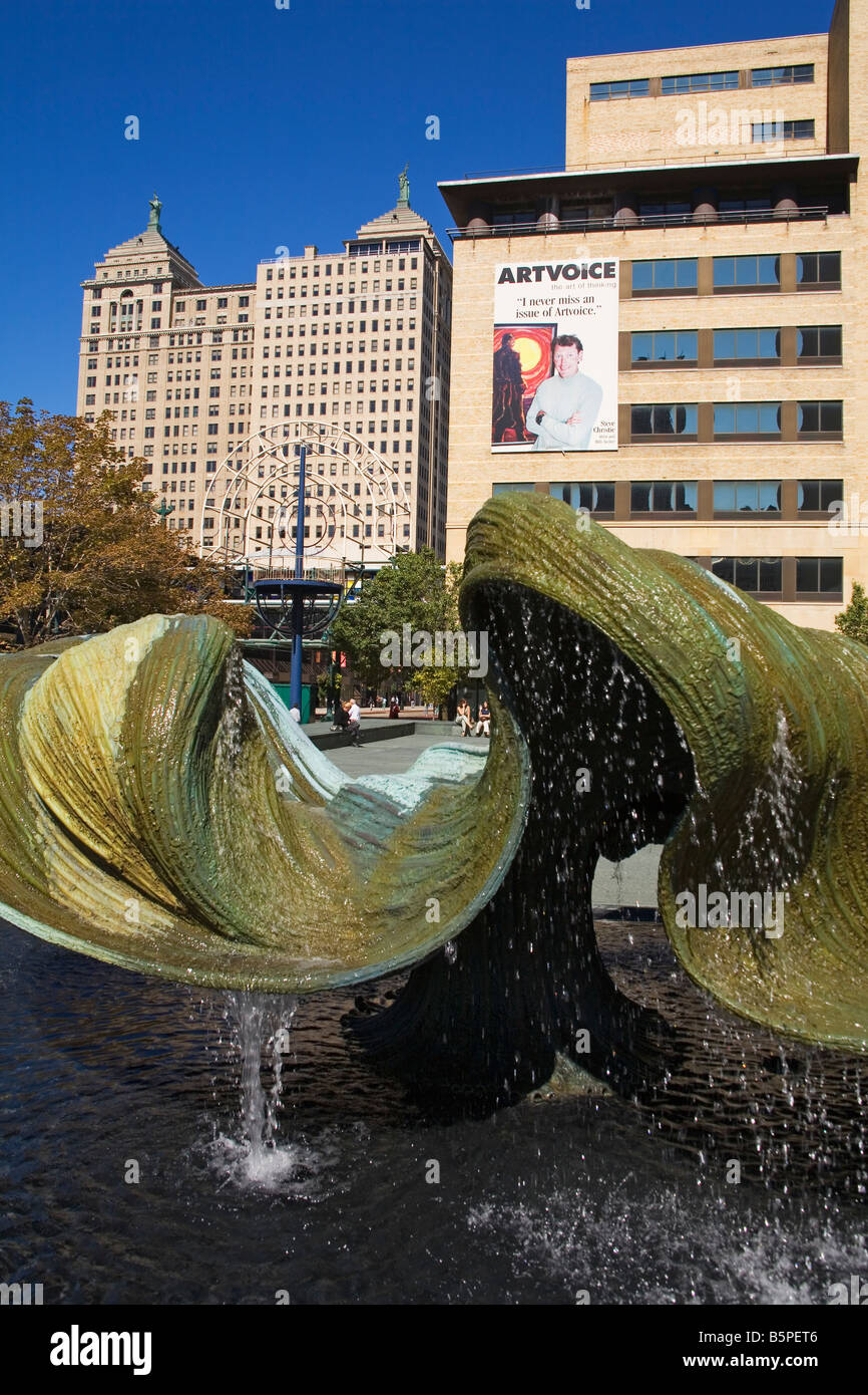Buffalo Place Fountain Downtown Buffalo New York State USA Stock Photo ...