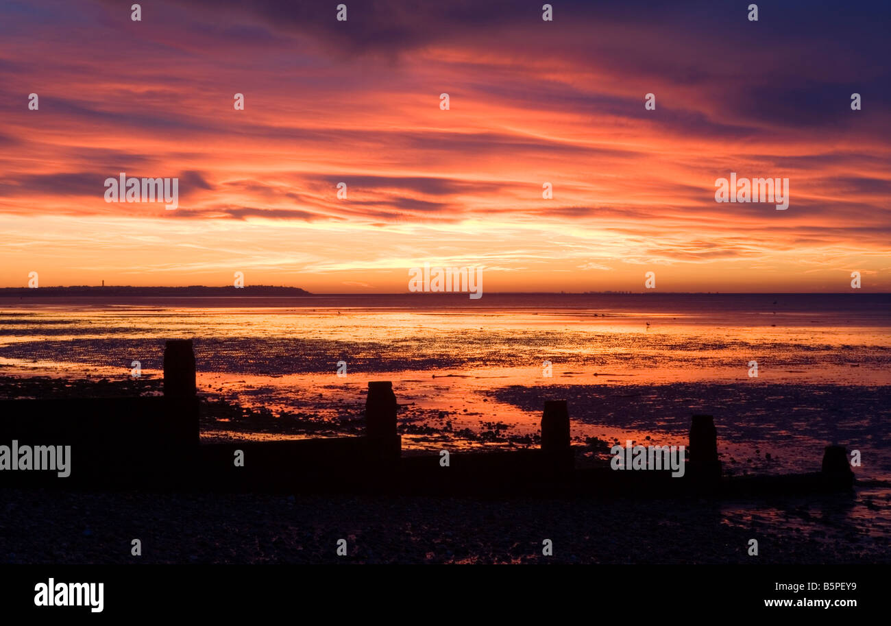 Sunset at Whitstable Beach, Kent, United Kingdom Stock Photo - Alamy