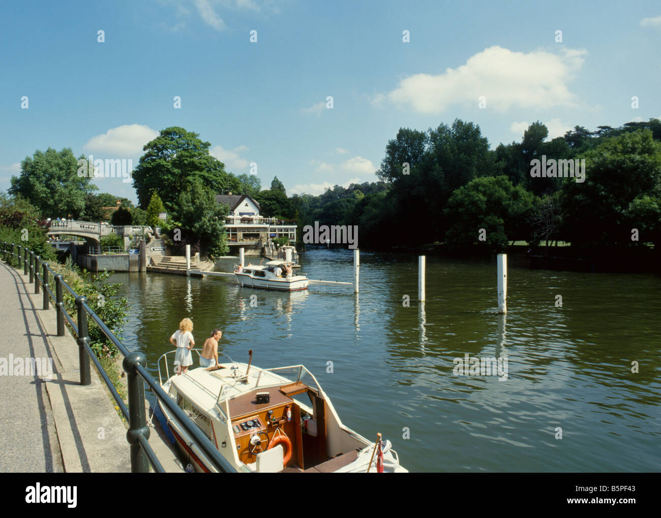 July 1993: Boulters Lock on the River Thames near Maidenhead, Berkshire ...