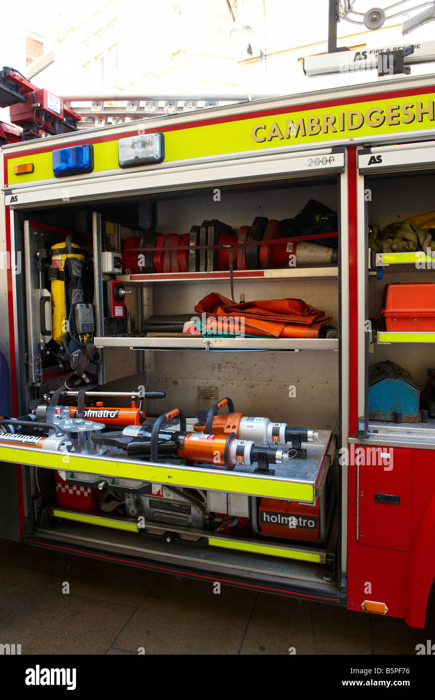 Fire Engine Cutting apparatus on display in Cambridge UK Stock Photo ...