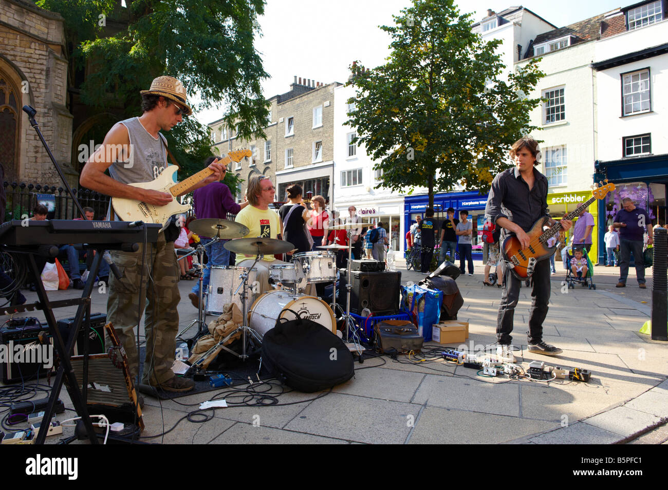 Band / Buskers in Cambridge UK Stock Photo - Alamy