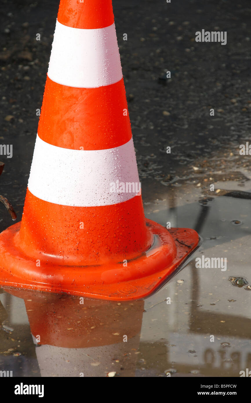 One traffic cone hi-res stock photography and images - Alamy