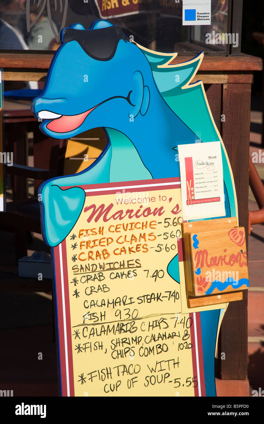 Restaurant Menu at Seaport Village San Diego California USA Stock Photo ...