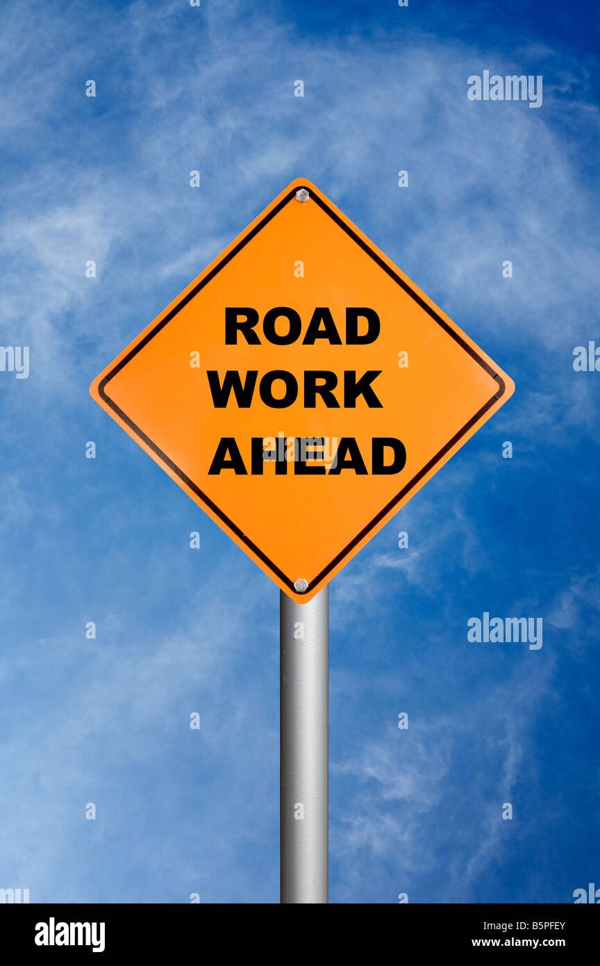 road work ahead traffic sign Stock Photo - Alamy