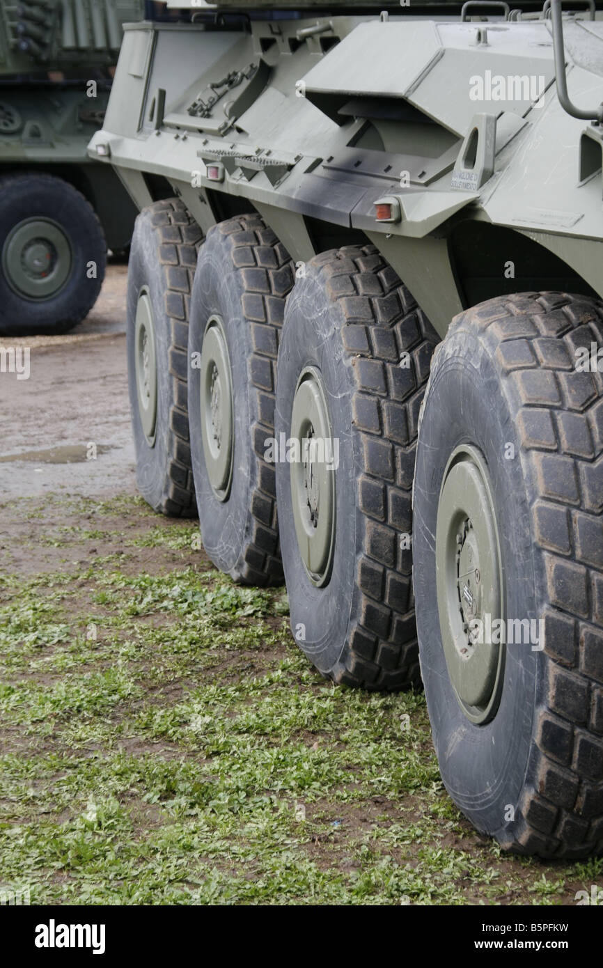 detail of two army tanks on battle field at military open day Stock ...