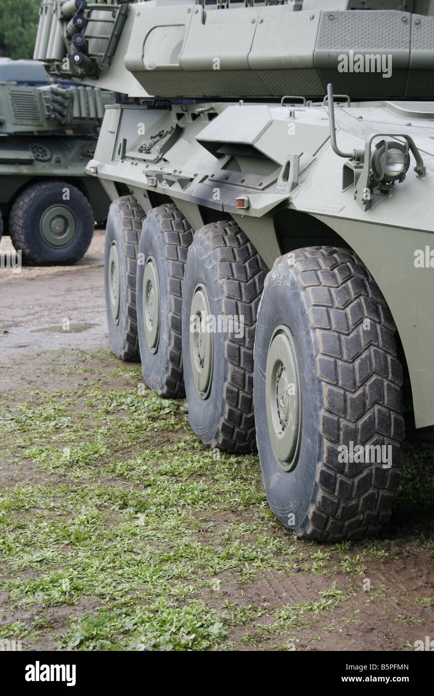 detail of two army tanks on battle field at military open day Stock ...