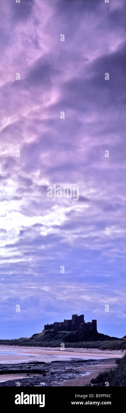 Dawn over Bamburgh Castle Stock Photo - Alamy