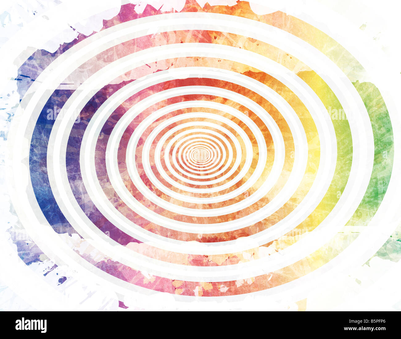 Old washed out paper grungy background with spiral design flowing to ...