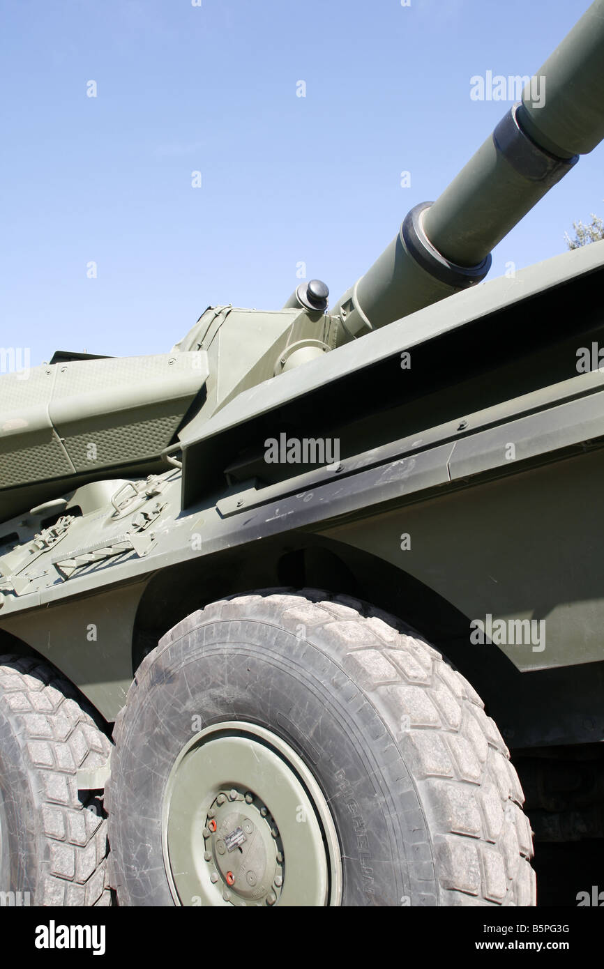 detail of army tank on battle field at military open day Stock Photo ...