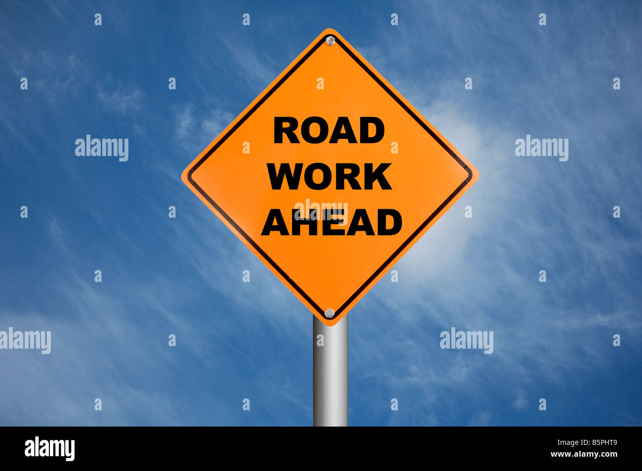 road work ahead traffic sign Stock Photo - Alamy