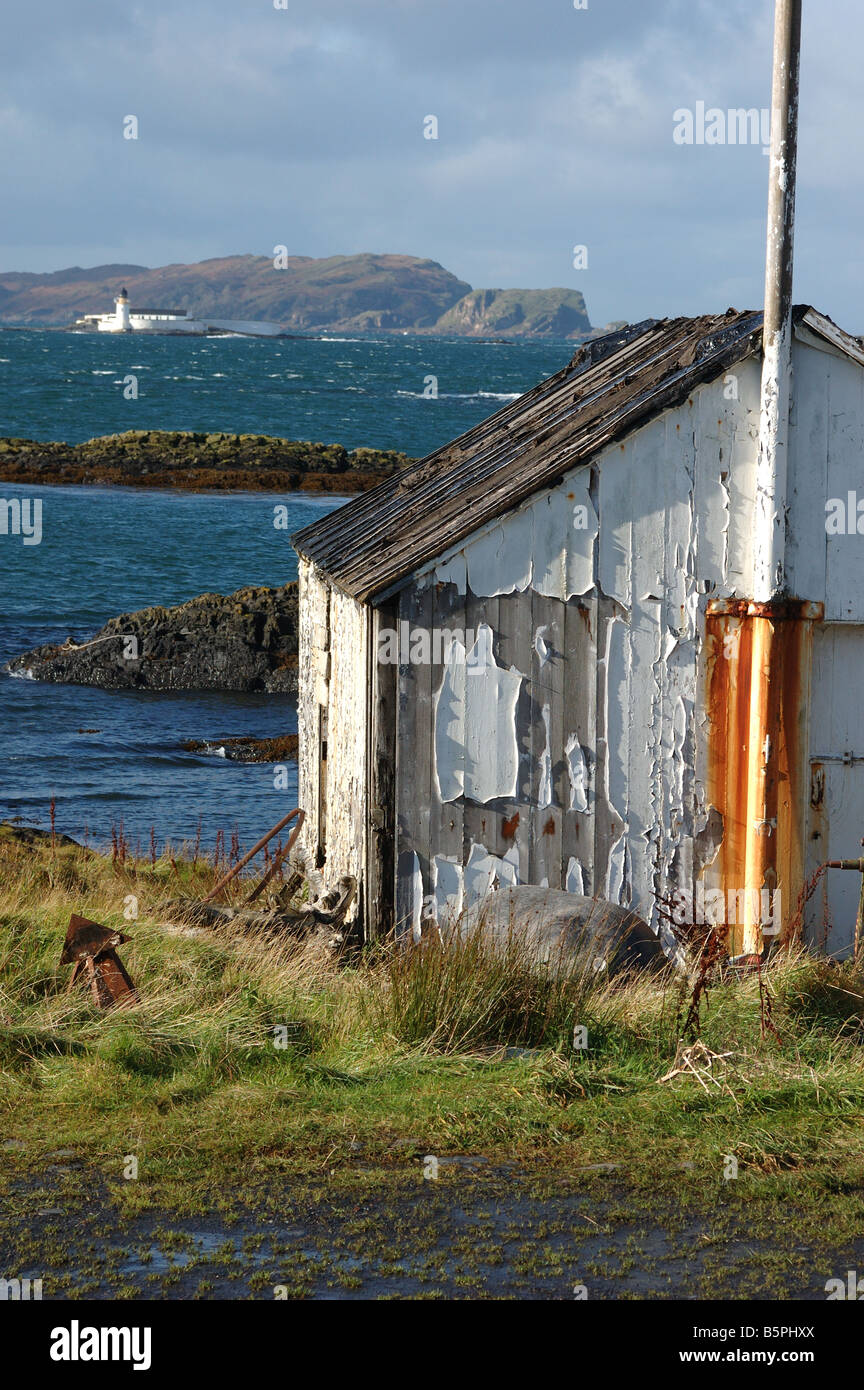 Old boat shed, island of Luing, Inner Hebrides Stock Photo - Alamy