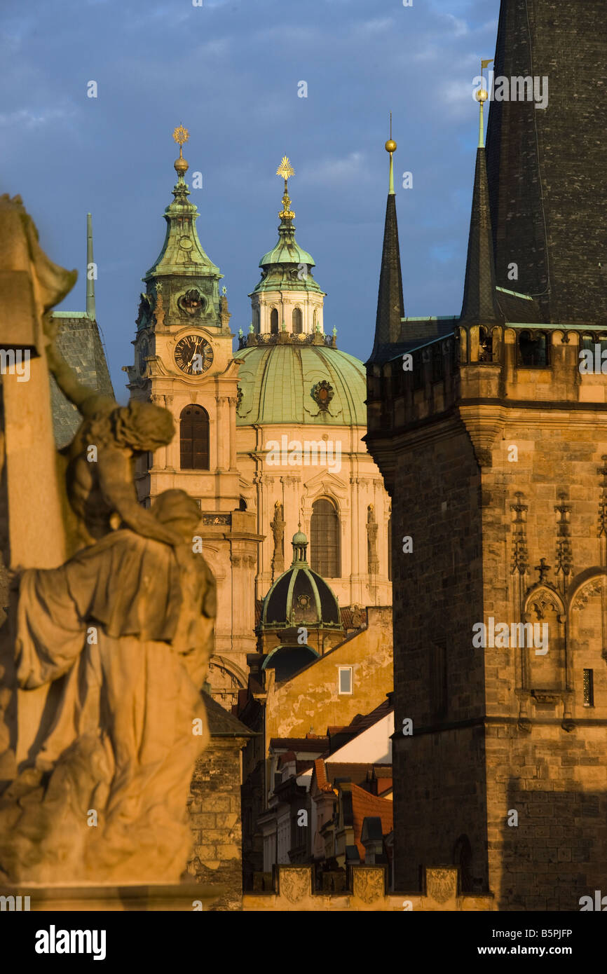 BAROQUE STATUES KING CHARLES IV BRIDGE PRAGUE CZECH REPUBLIC Stock ...