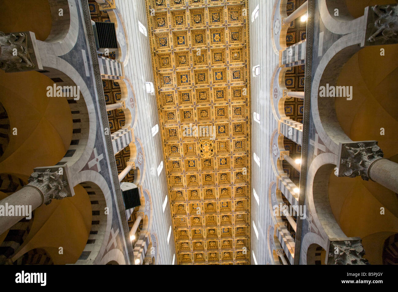 Interior of the Duomo or cathedral in the Piazza dei Miracoli Pisa ...