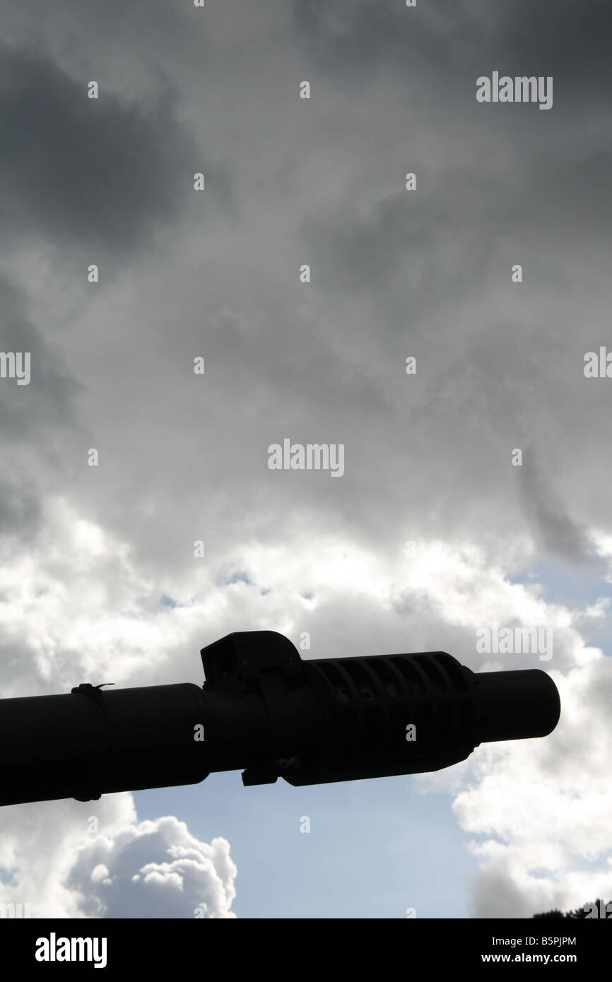 detail of army tank gun turret on battle field Stock Photo - Alamy