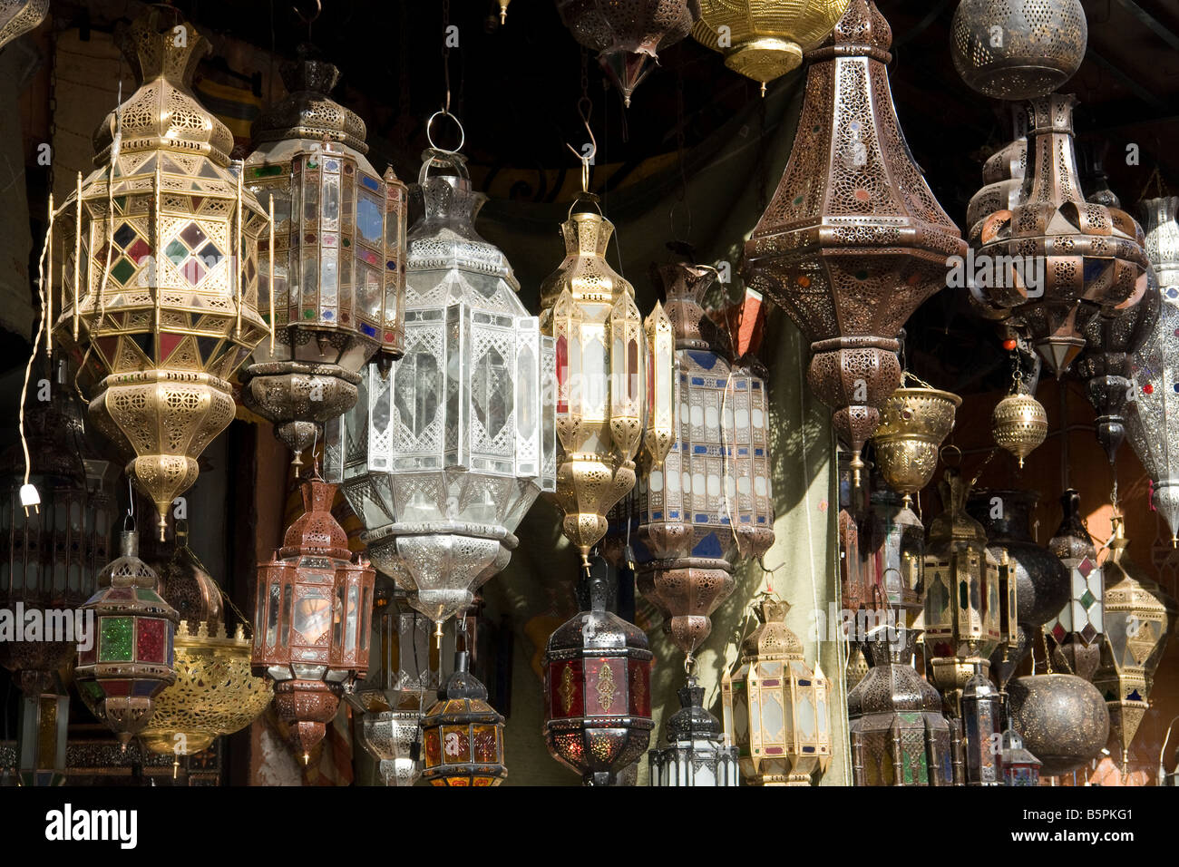 Shop of lights, Marrakesh, Marrakech Stock Photo - Alamy