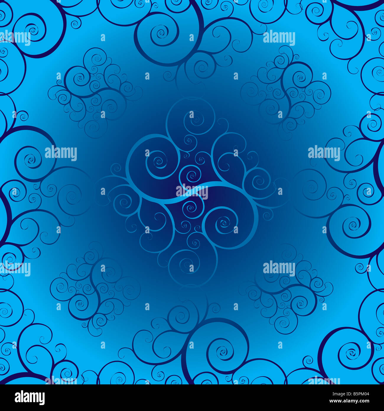 Different shades of blue with a floral inspired seamless design Stock ...