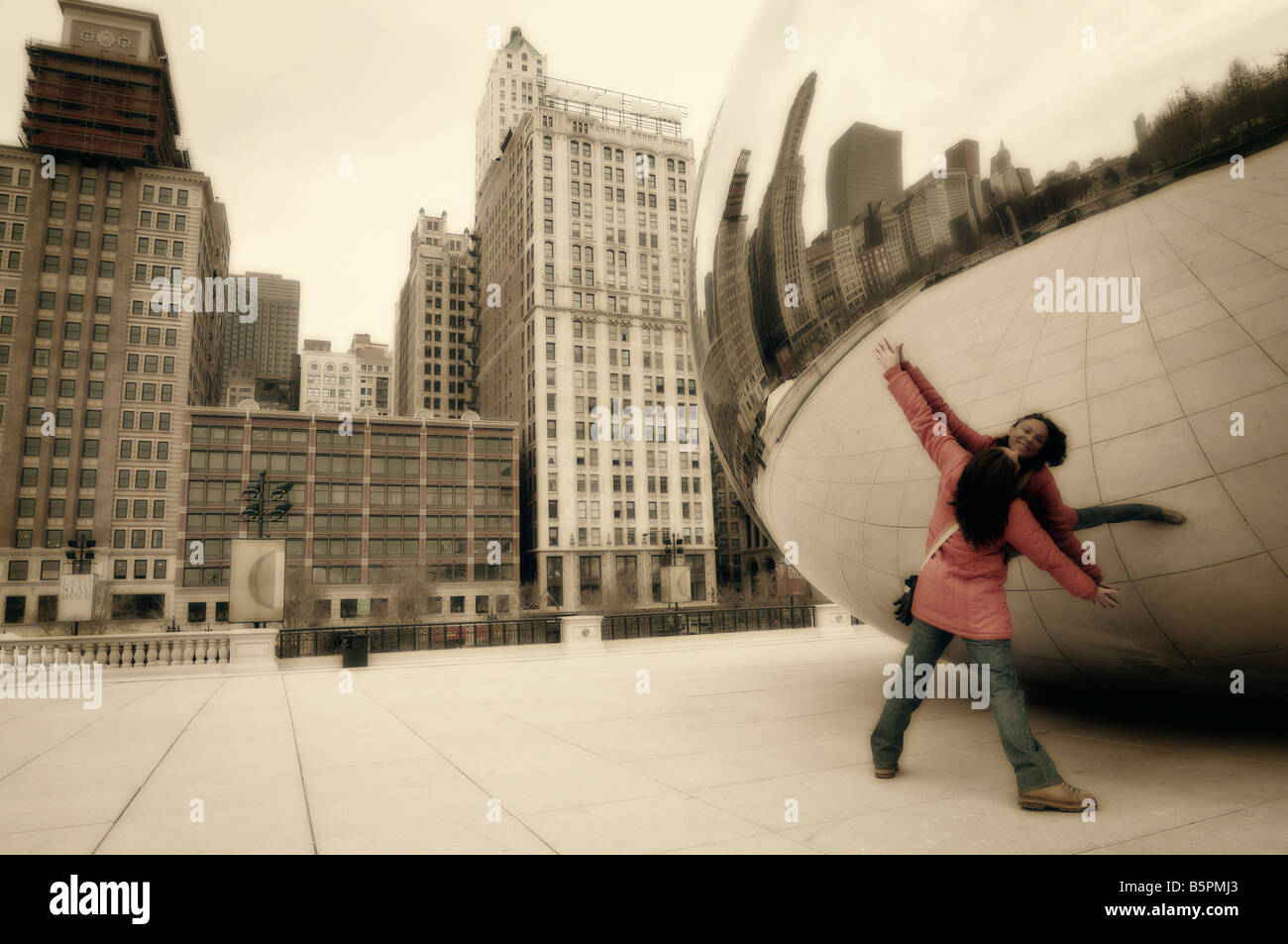 The Cloud Gate (aka "the Bean"). Millennium Park. Chicago. Illinois ...