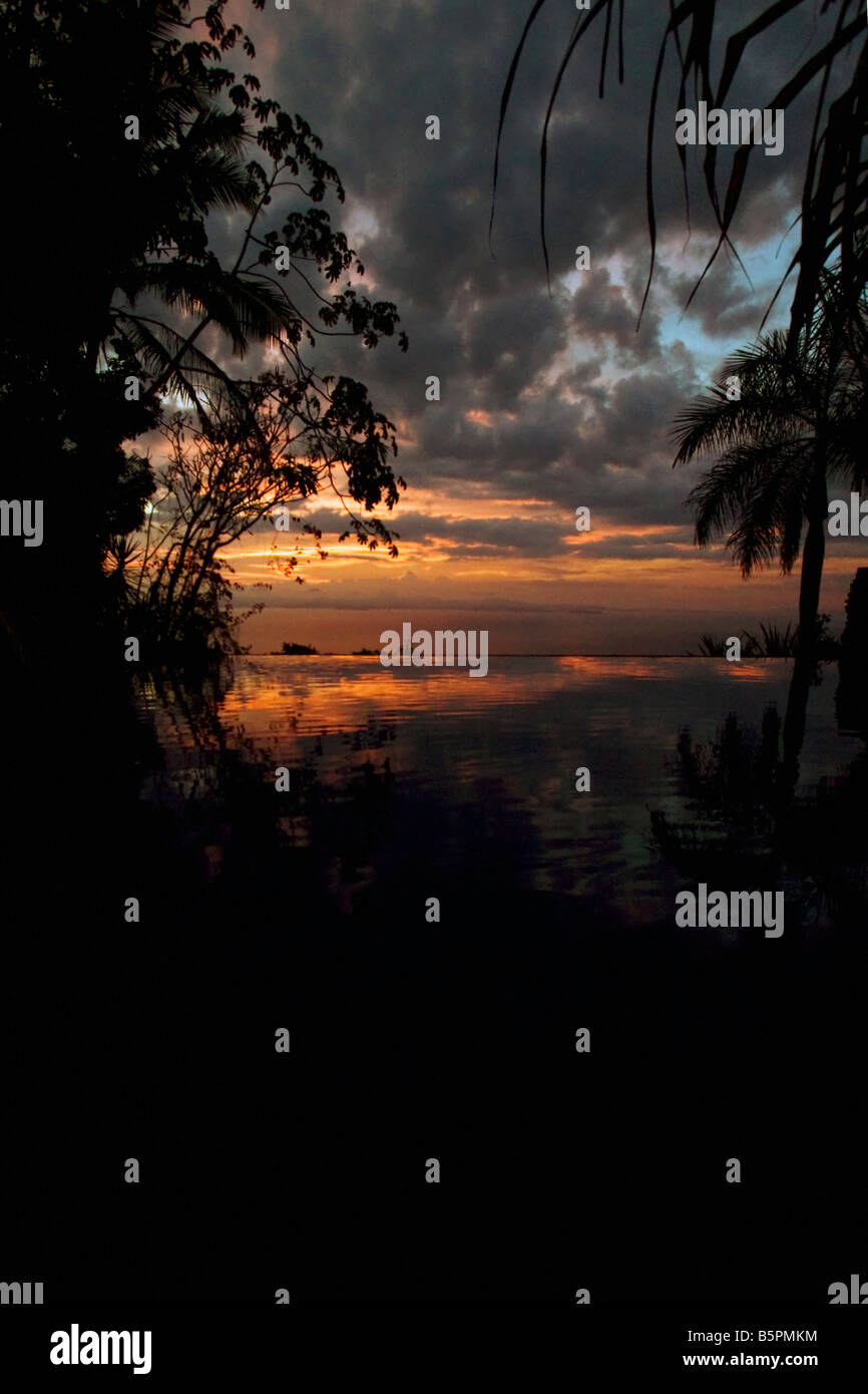 Sunset reflection in infinity edge pool Costa Rica 2008 Stock Photo - Alamy