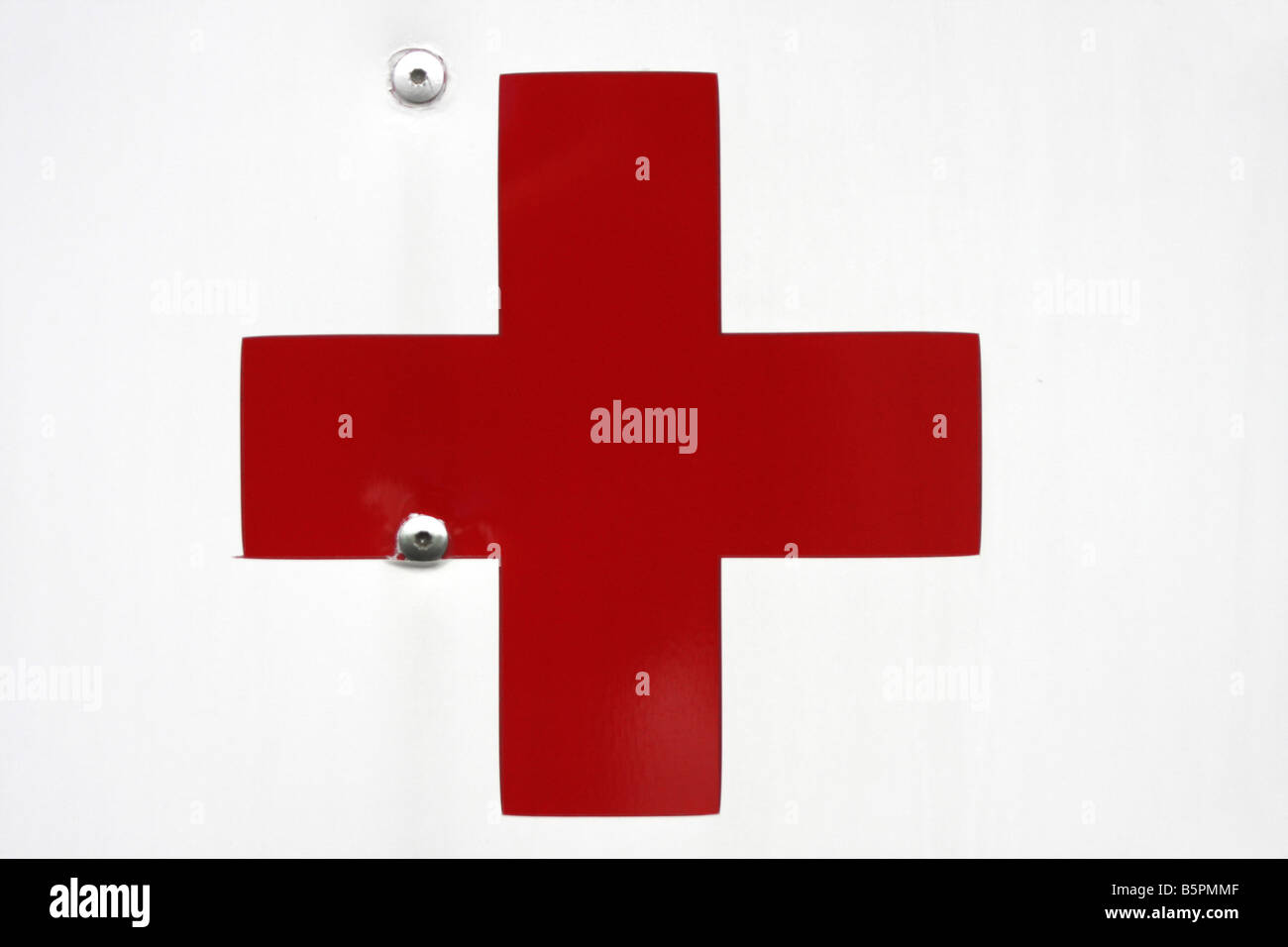 The Red Cross Symbol on the side of an ambulance vehicle Means medical ...