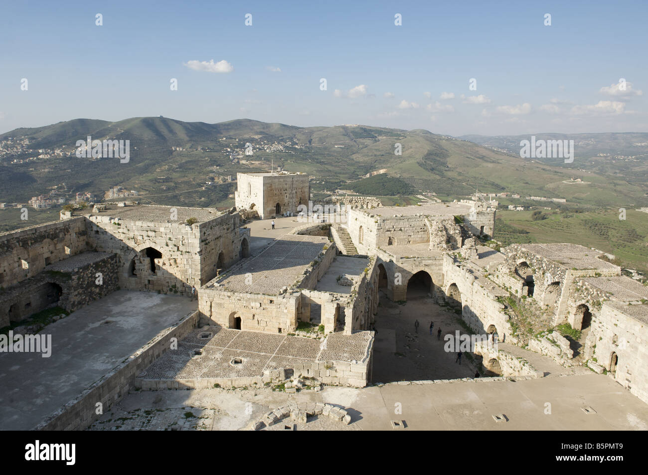 View from Krak Des Chevaliers Qalaat Al Hosn, crusader castle, Syria ...