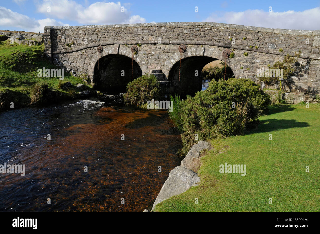 Lower Cherrybrook bridge over Cherry Brook, near Princetown, Dartmoor ...