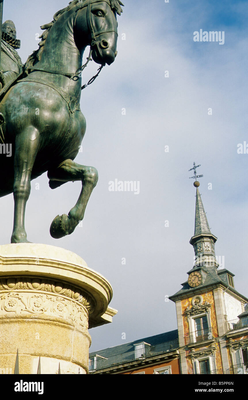 C17, bronze, detail of equestrian Statue, of King Phillip III of Spain ...