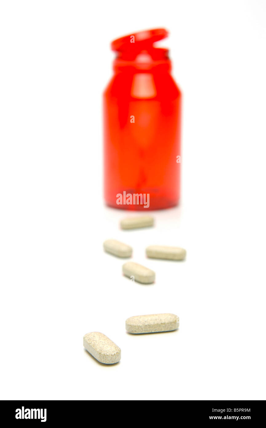 Prescription tablets isolated against a white background Stock Photo ...