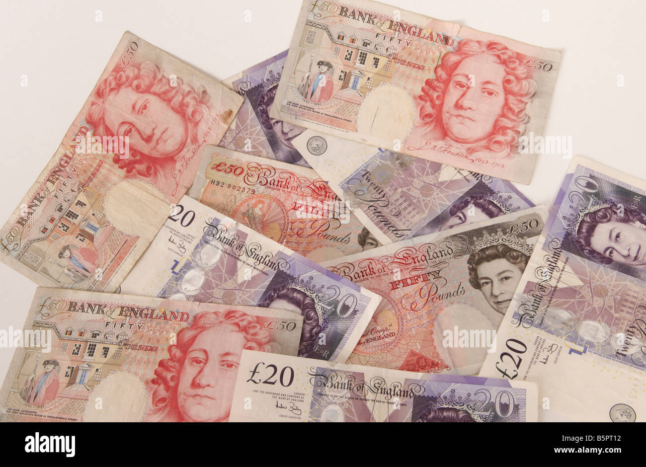 A pile of British Pound banks notes Stock Photo - Alamy