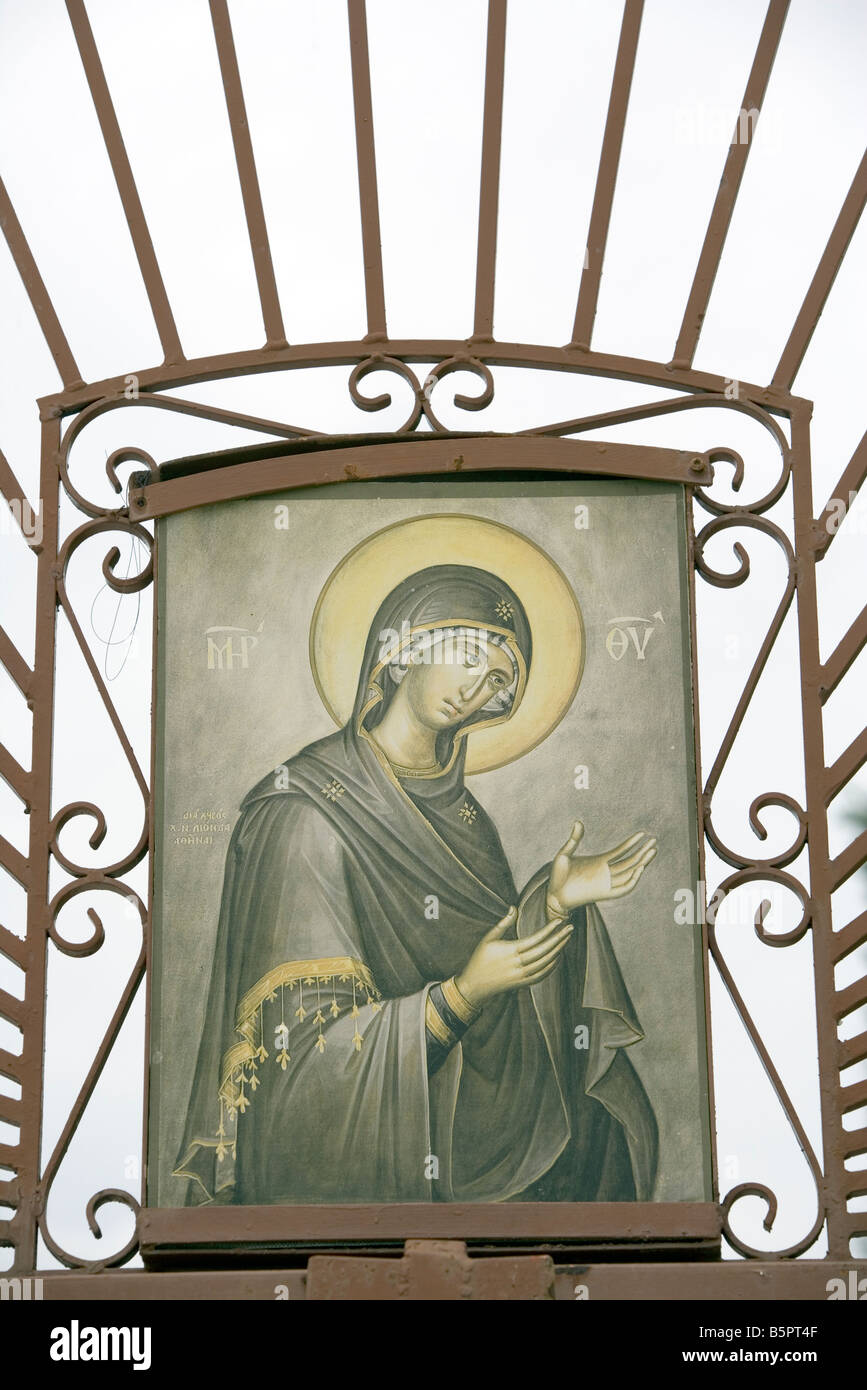 Greek icon iconic religious painting virgin mary hi-res stock ...