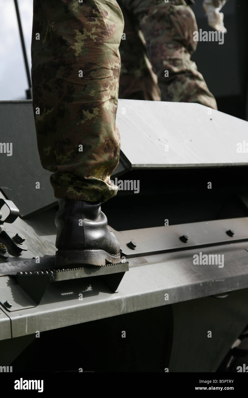 army equipment on display at public military open day Stock Photo - Alamy