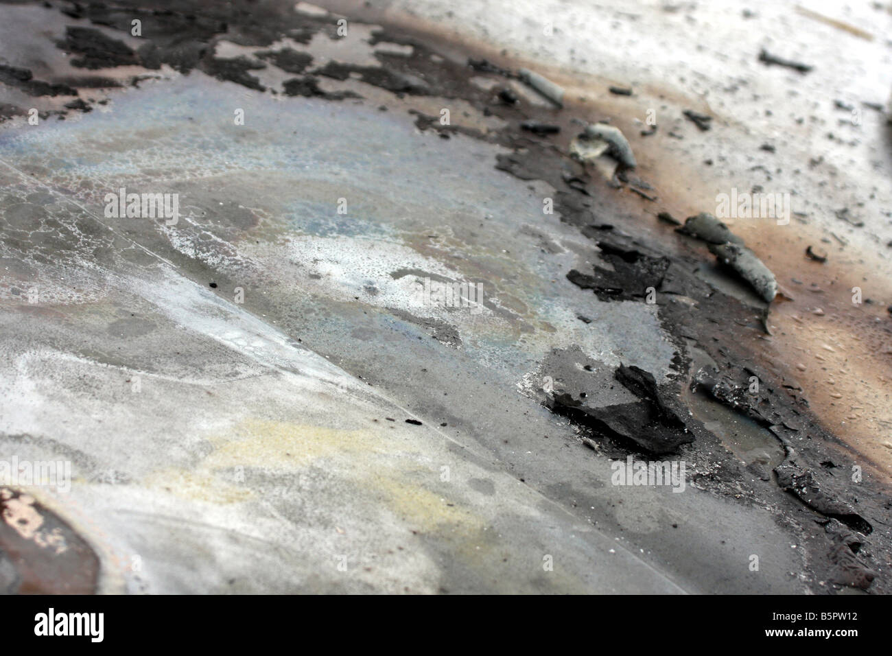 The burnt damage to the paint of a car after a fire Stock Photo - Alamy