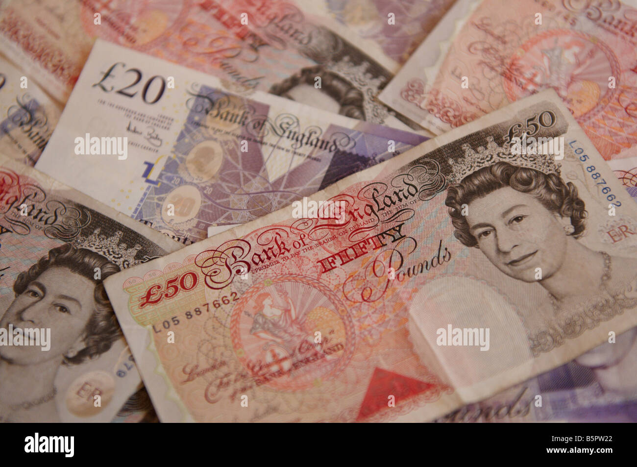 A pile of British banks notes Stock Photo - Alamy
