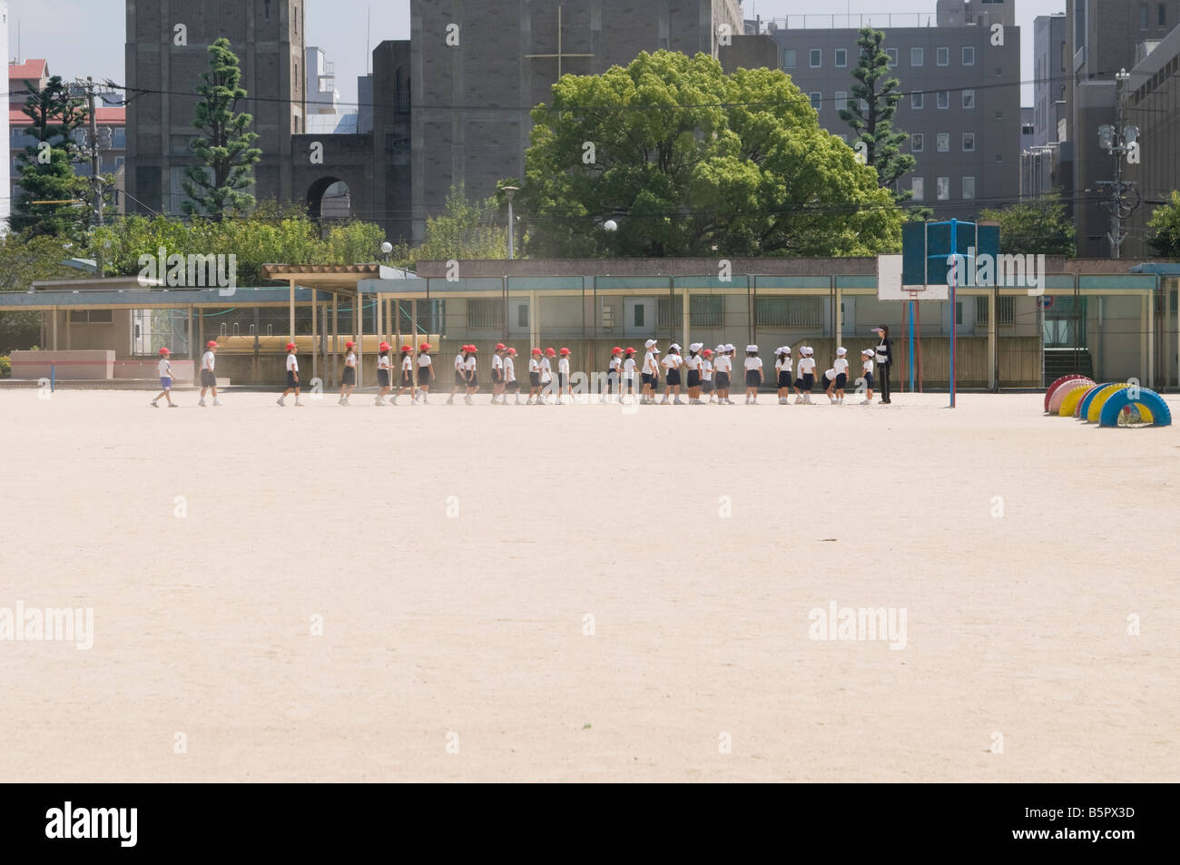 School Children in a Line Stock Photo - Alamy