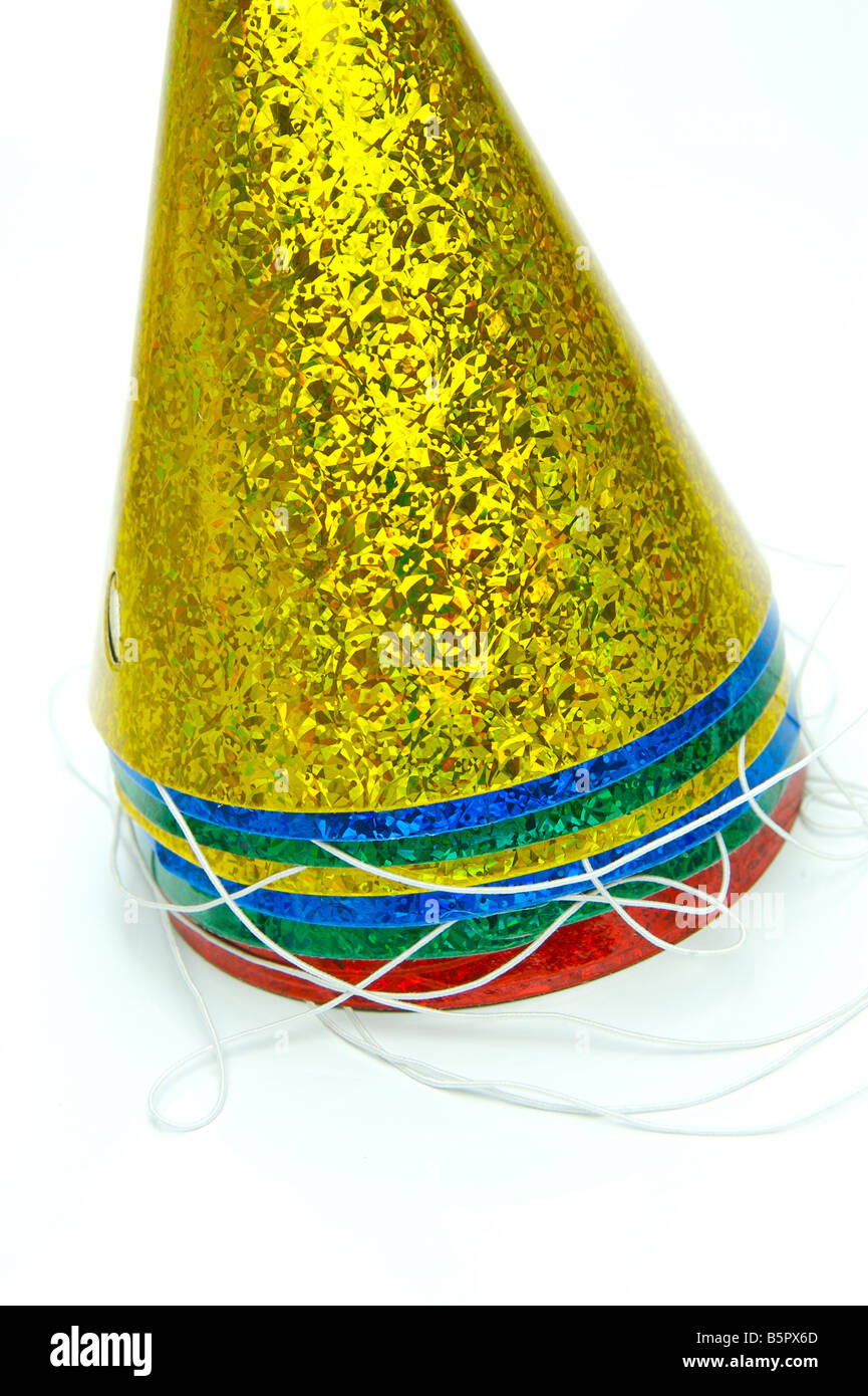 Party hats isolated against a white background Stock Photo - Alamy