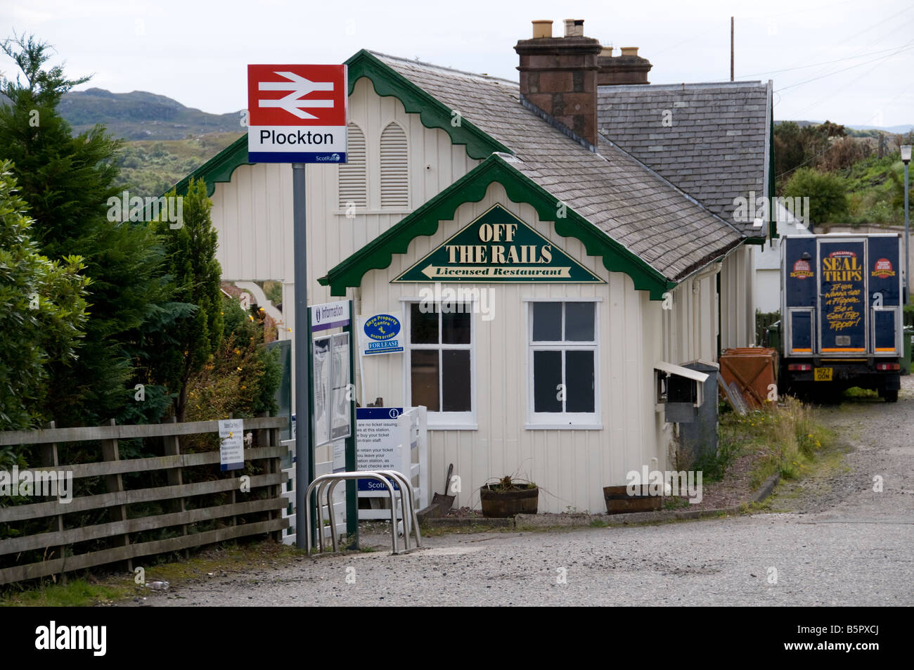 Plockton station Scotland,now a cafe Stock Photo - Alamy