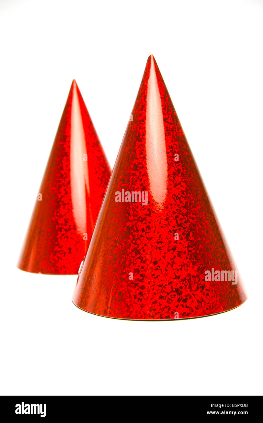 Party hats isolated against a white background Stock Photo - Alamy