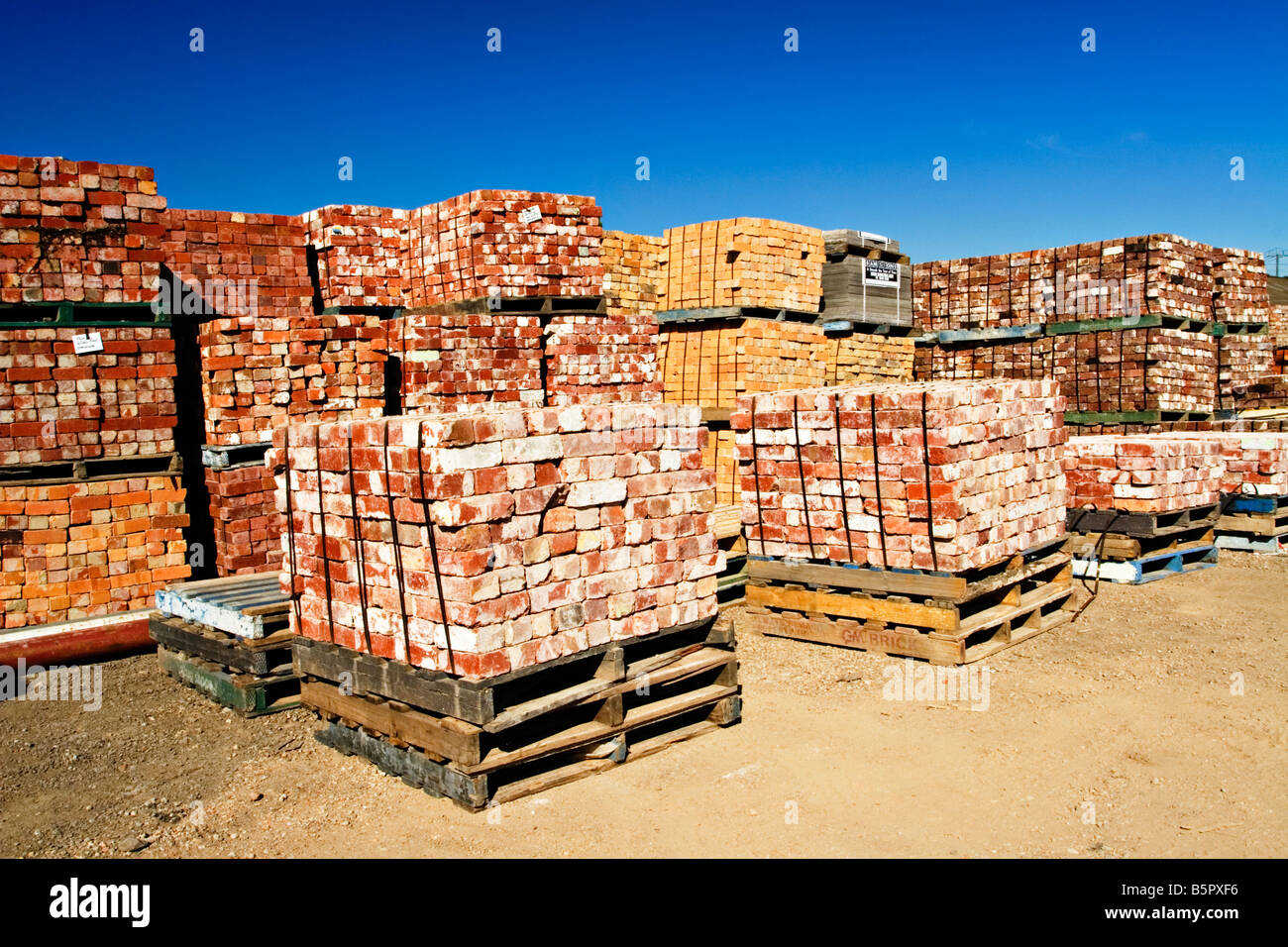 Building Materials / Stacked Pallets of used Building Bricks at a Brick ...