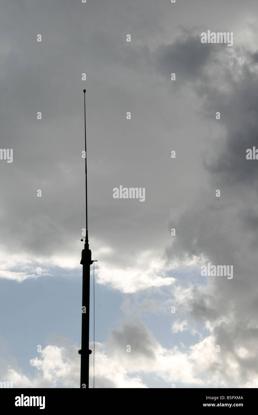 radio antenna at military army base tent at open day Stock Photo - Alamy
