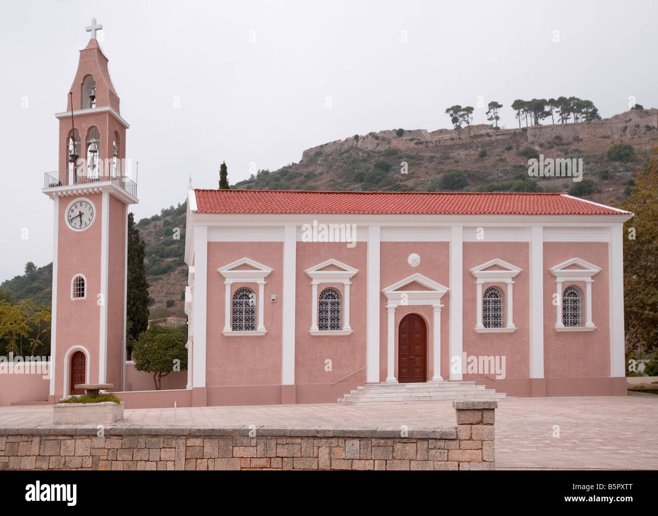 Jesus Christ Church Travliata, Kefalonia, Greece Stock Photo - Alamy