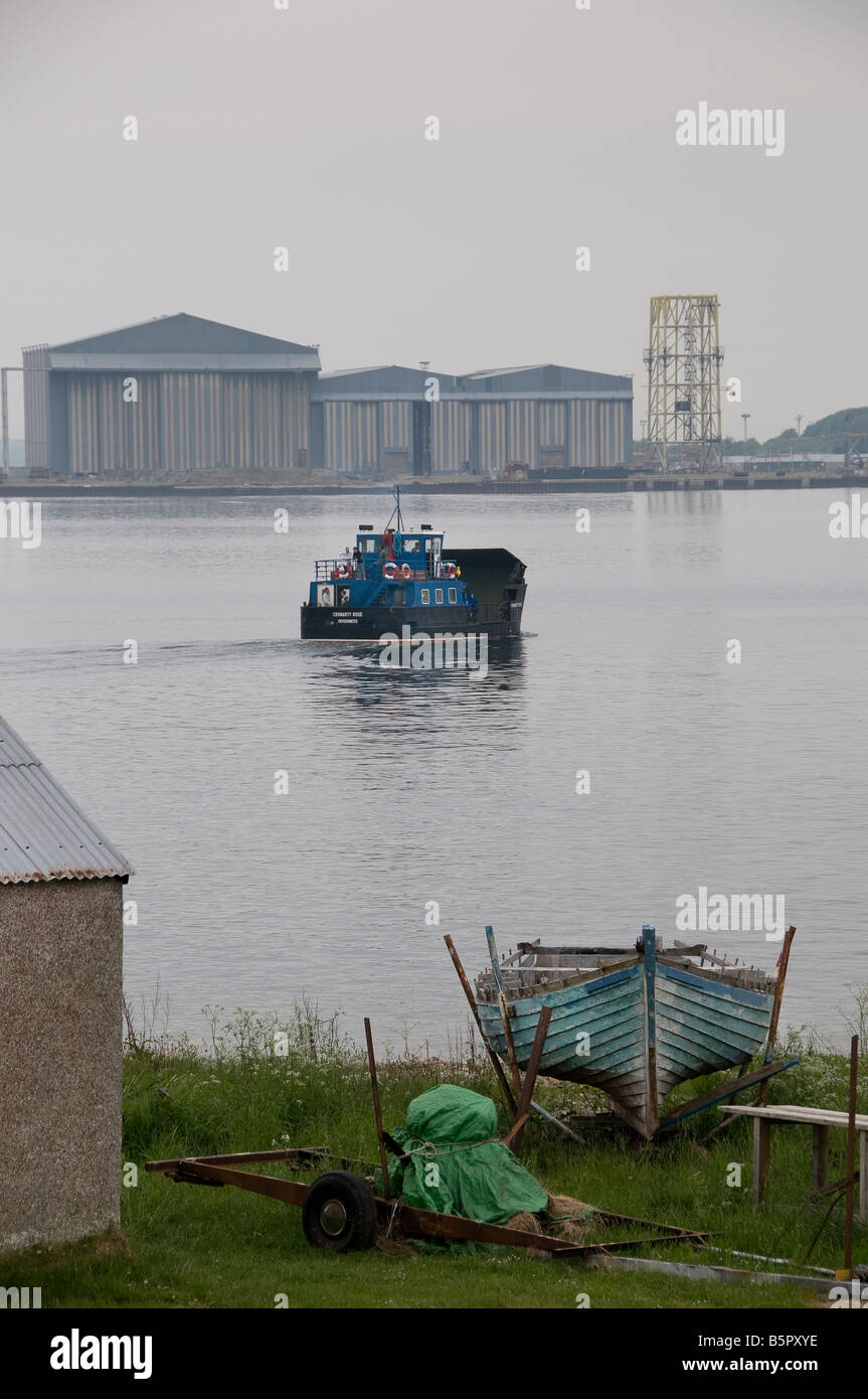 Cromarty ferry The smallest car ferry in the UK off loading and loading ...