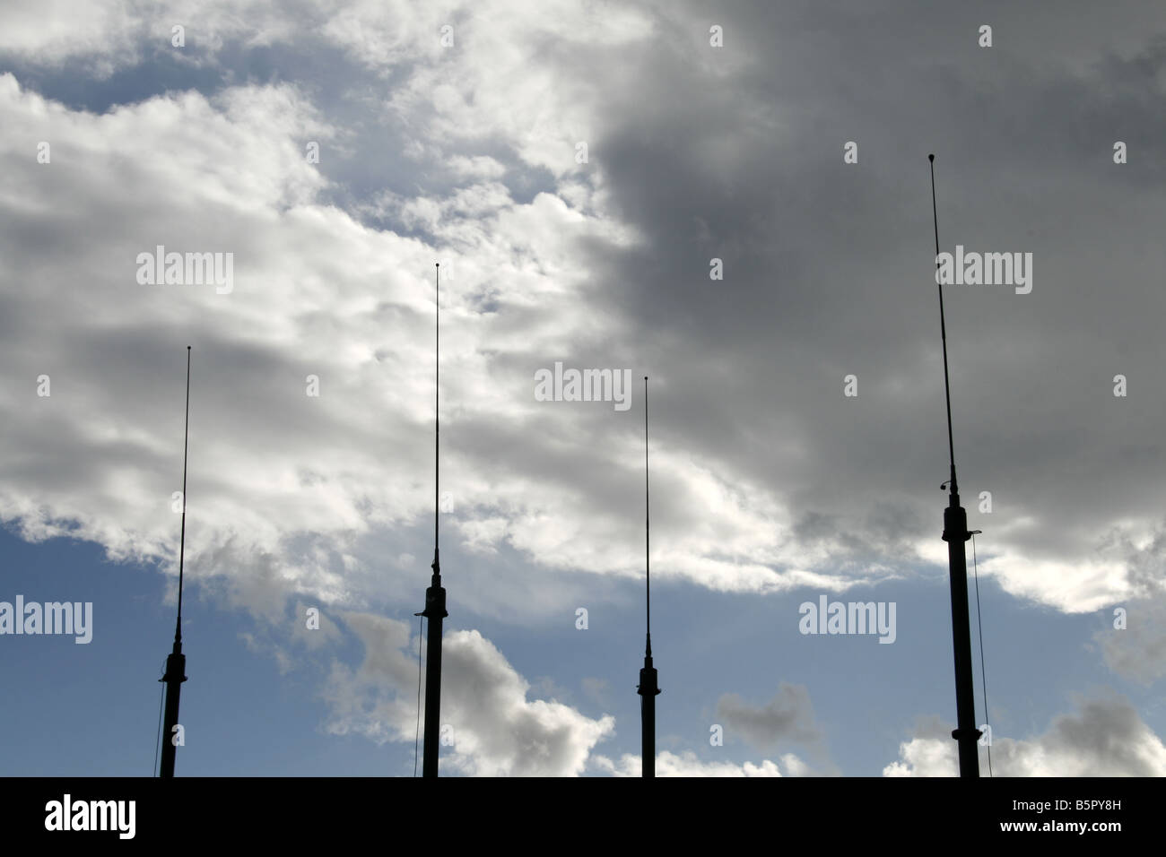 radio antenna at military army base tent at open day Stock Photo - Alamy
