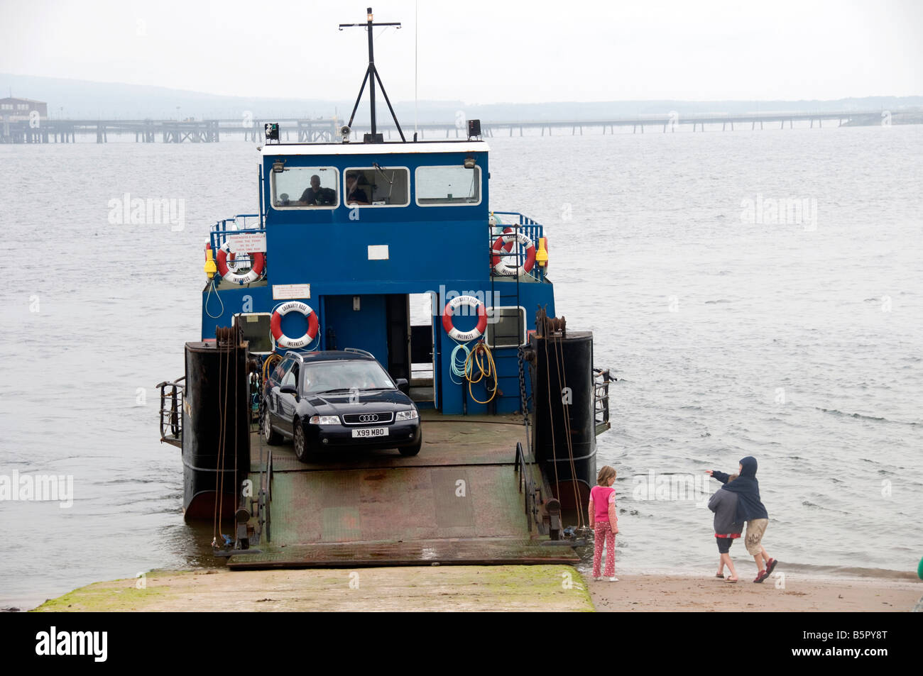 Cromarty ferry The smallest car ferry in the UK off loading and loading ...