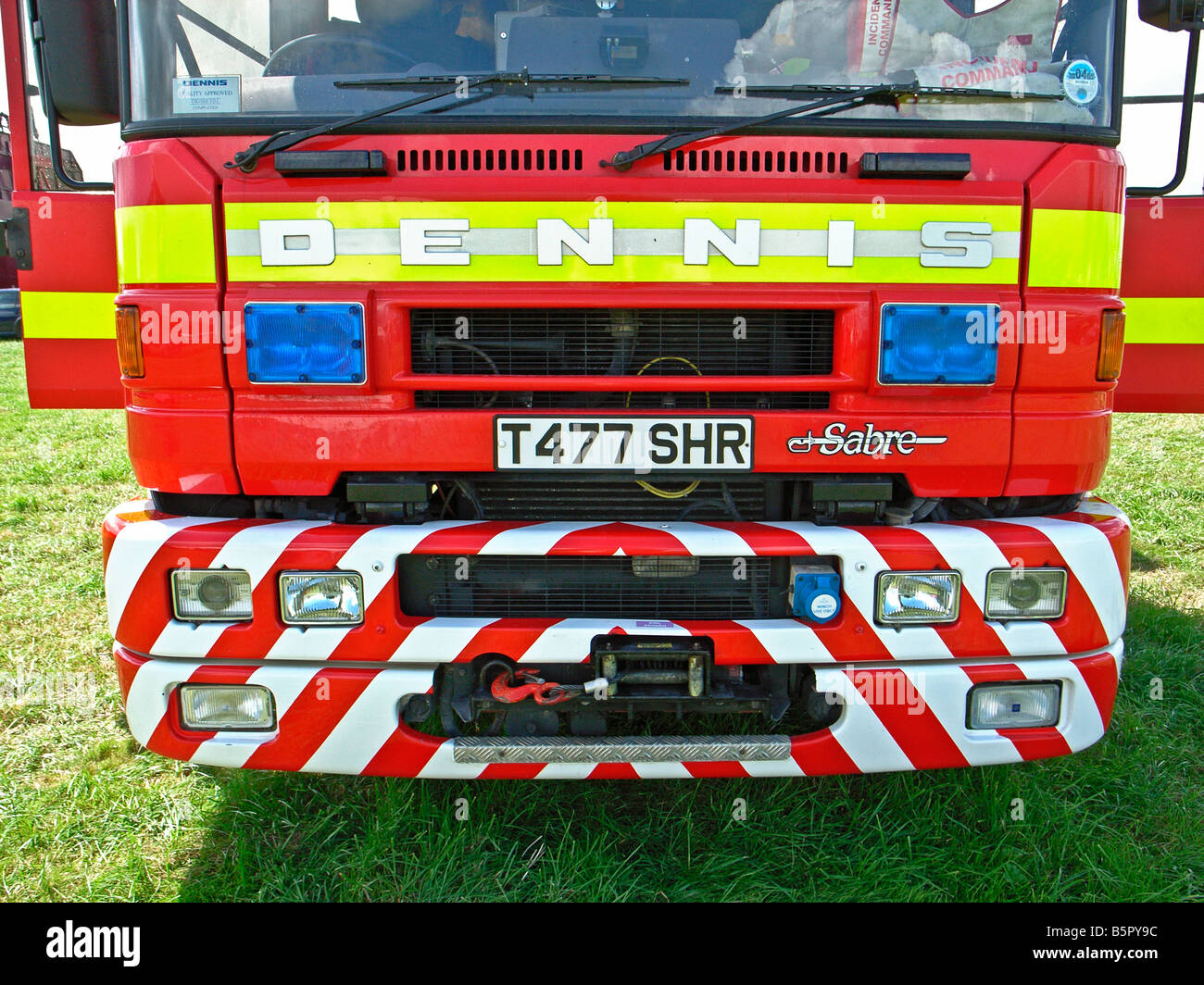 Front of Dennis Sabre fire engine in UK Stock Photo - Alamy