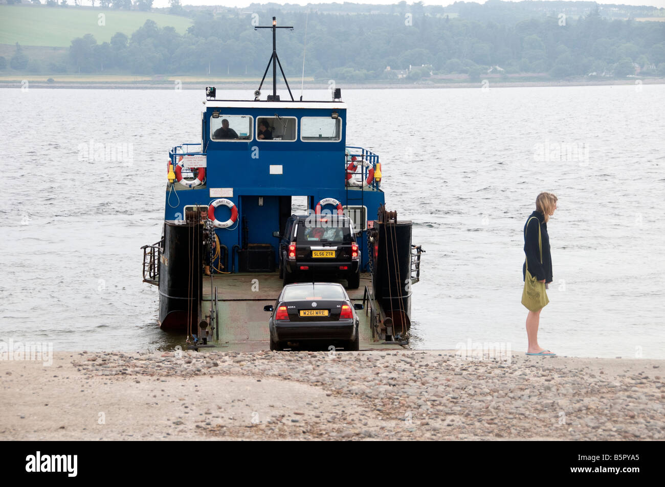 Cromarty ferry The smallest car ferry in the UK off loading and loading ...